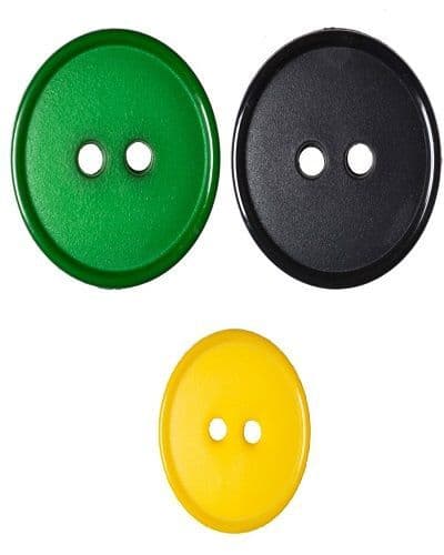 0G3877 2 Hole Flat Top Narrow Rim Button - Choice of Size & Colour