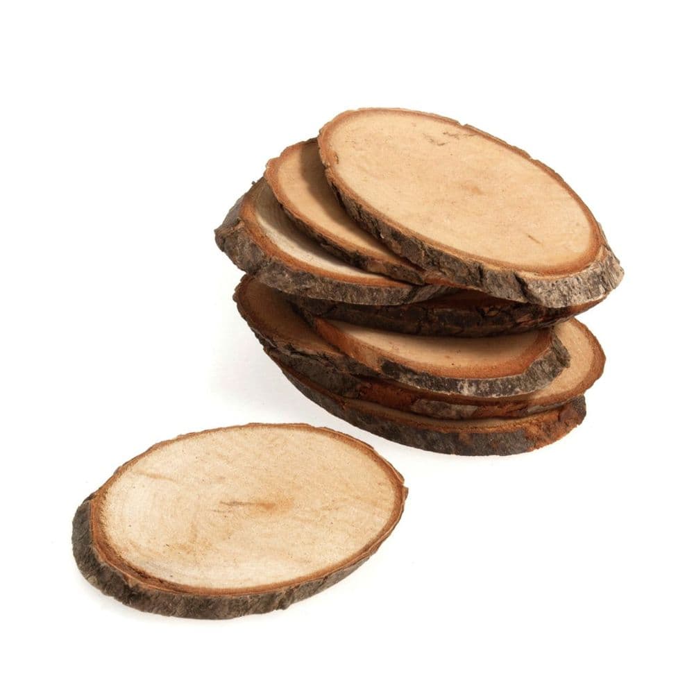 B2139BRN Wooden Tree Trunk Pieces Pack of 9