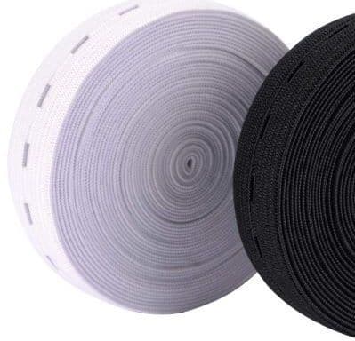 Button hole elastic 25mtrs 19mm