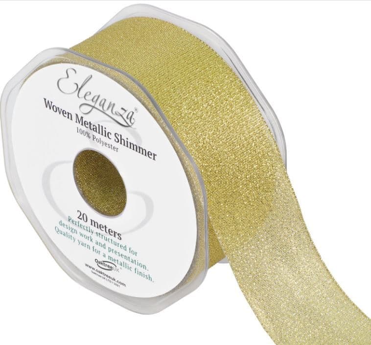 Eleganza Woven Metallic Shimmer Gold No 35 38mm x 20m