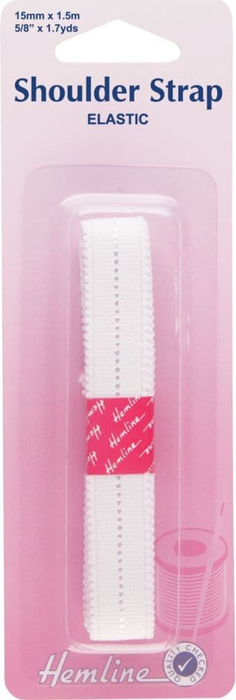H681 20 W Elastic Shoulder Strap White - 1 5m x 15mm