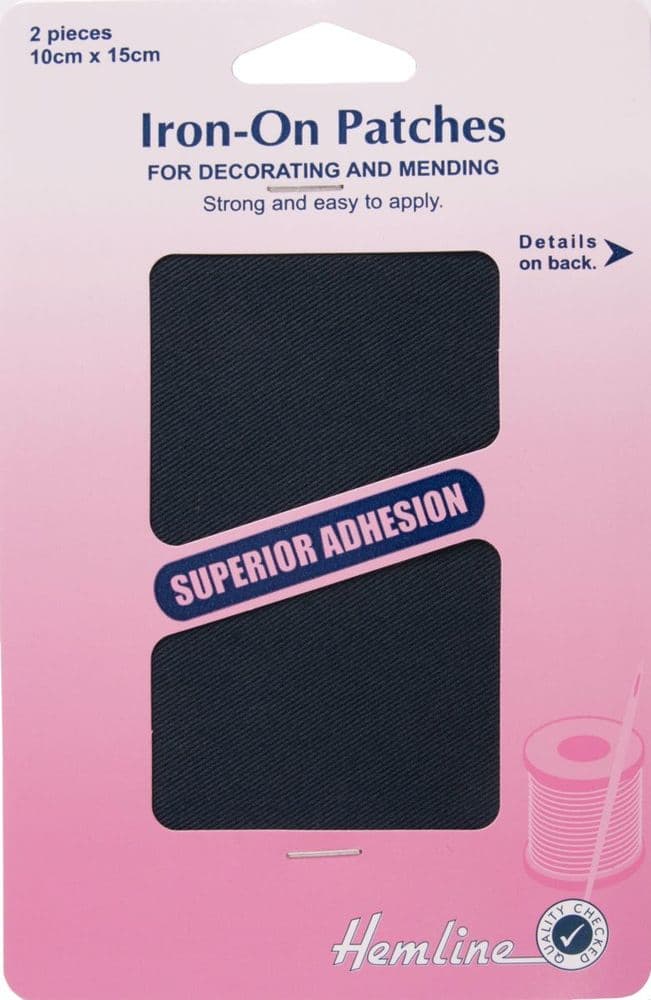 H690 NVY Cotton Twill Patches Navy - 10 x 15cm