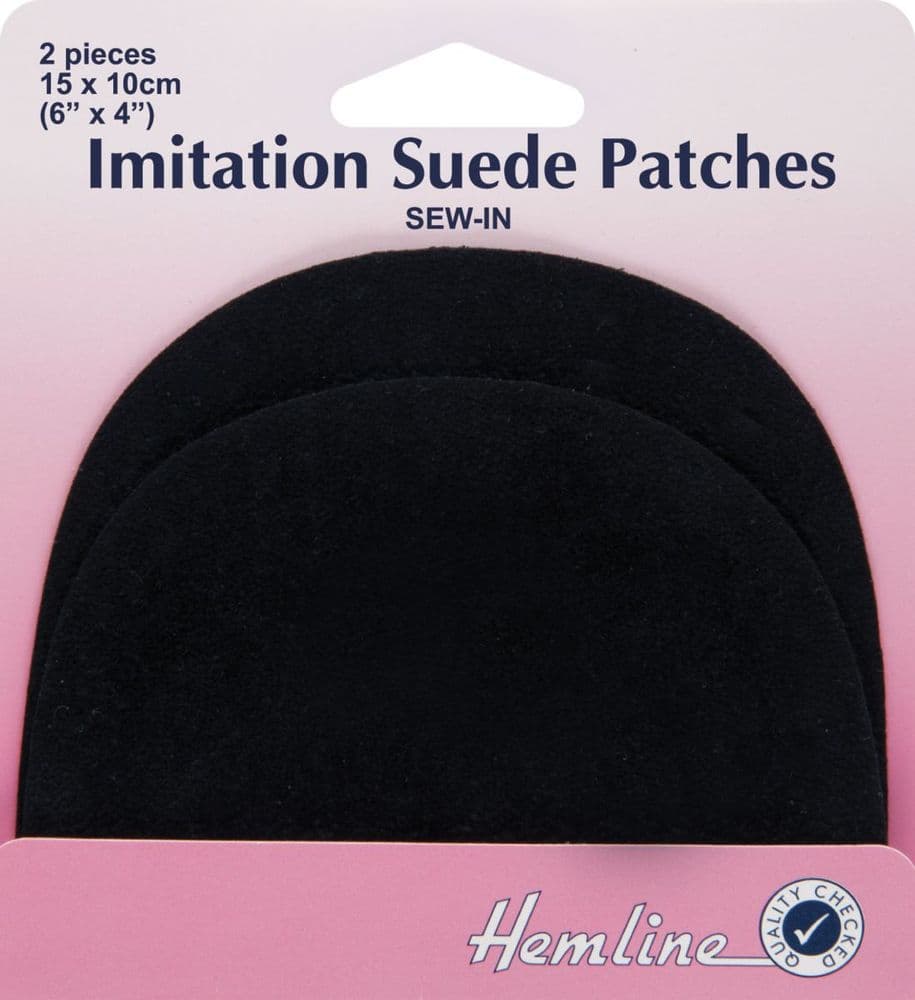 H699 S BLK Sew-in Imitation Suede Patches Black