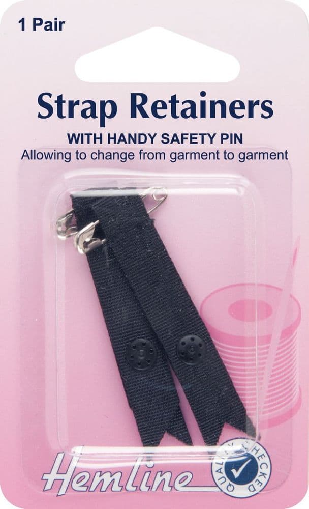 H788 B Shoulder Strap Retainer with Safety Pin Black