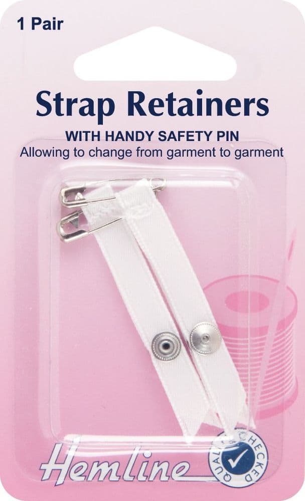 H788 W Shoulder Strap Retainer with Safety Pin White