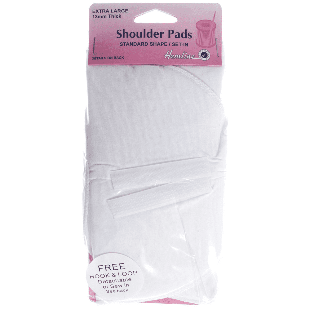 H902 XL Shoulder Pads Standard Set-In - White Extra Large