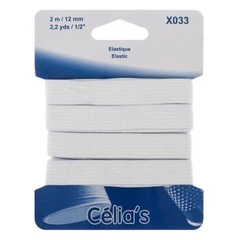 Woven Elastic White 2m x 12mm