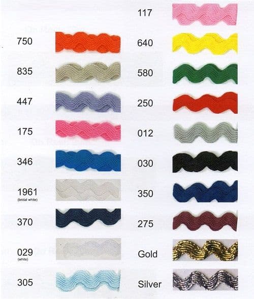 SR1404 5mm Ric Rac Trimming - 20m - Full Colour Range