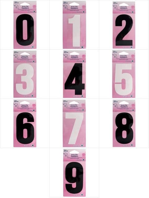 H824 Iron On Numbers - Choice of Size and Colour