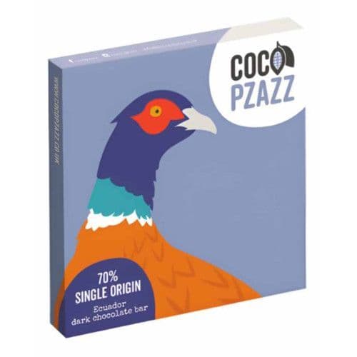 Coco Pzazz Fiddy & Mabel Pheasant 70 Dark Chocolate Bar 80g