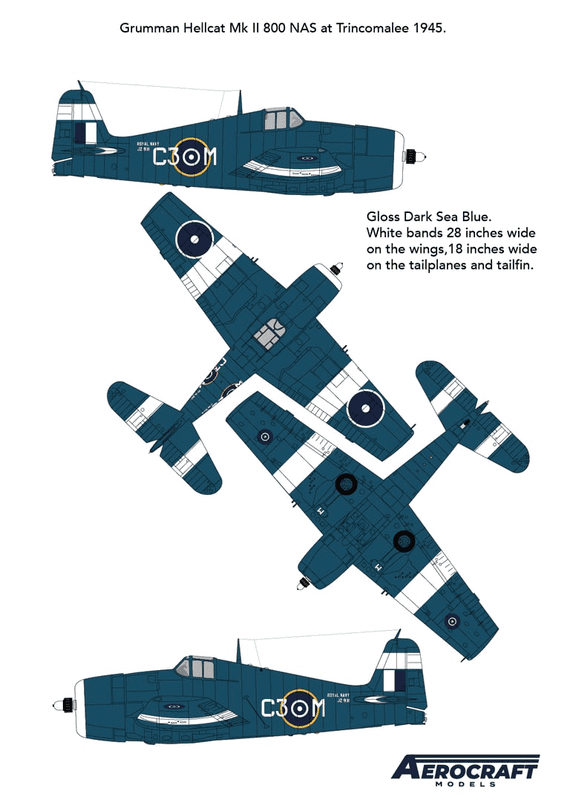 Grumman Hellcat F6F-5 Decal for Royal Navy JZ931 for 1/24 Airfix kit