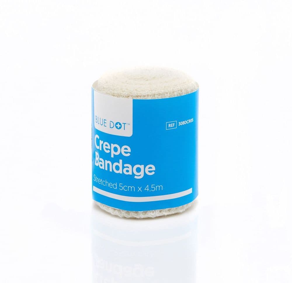 Blue Dot Crepe Bandage 5cm x 4 5m