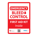 Emergency bleed control adhesive sign