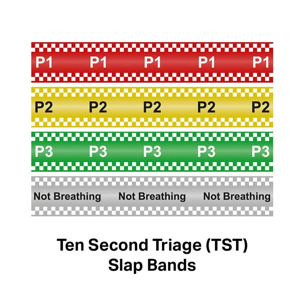 NHS Ten Second Triage Slap Band - P1 Red