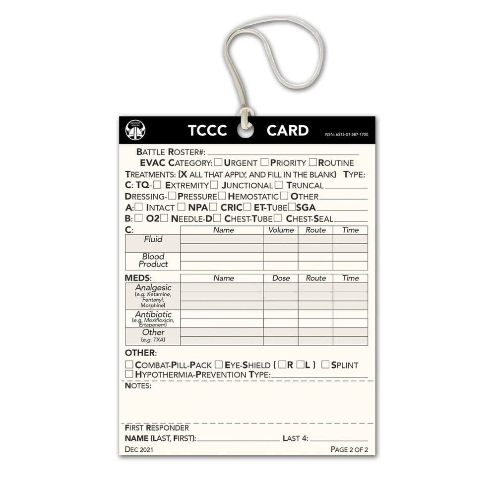 NORSE RESCUE TCCC Card