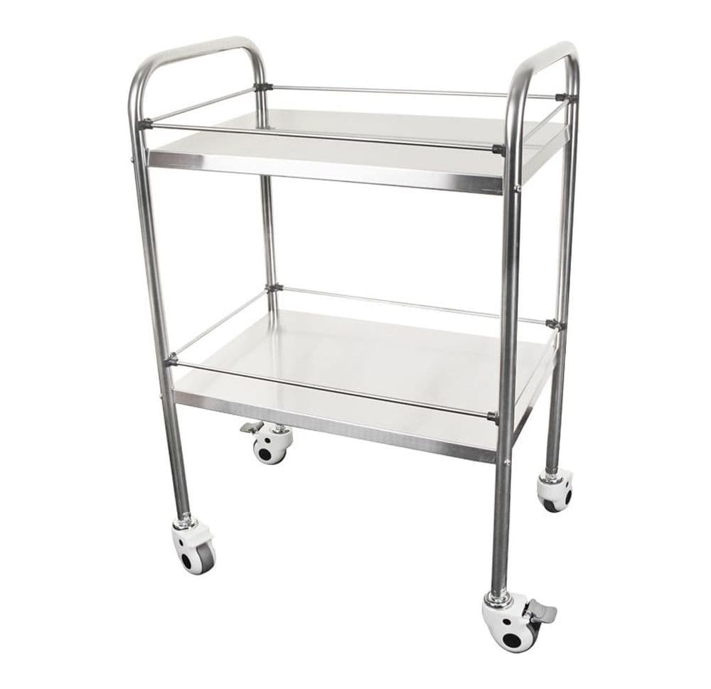 Two Tier Stainless Steel Medical Trolley