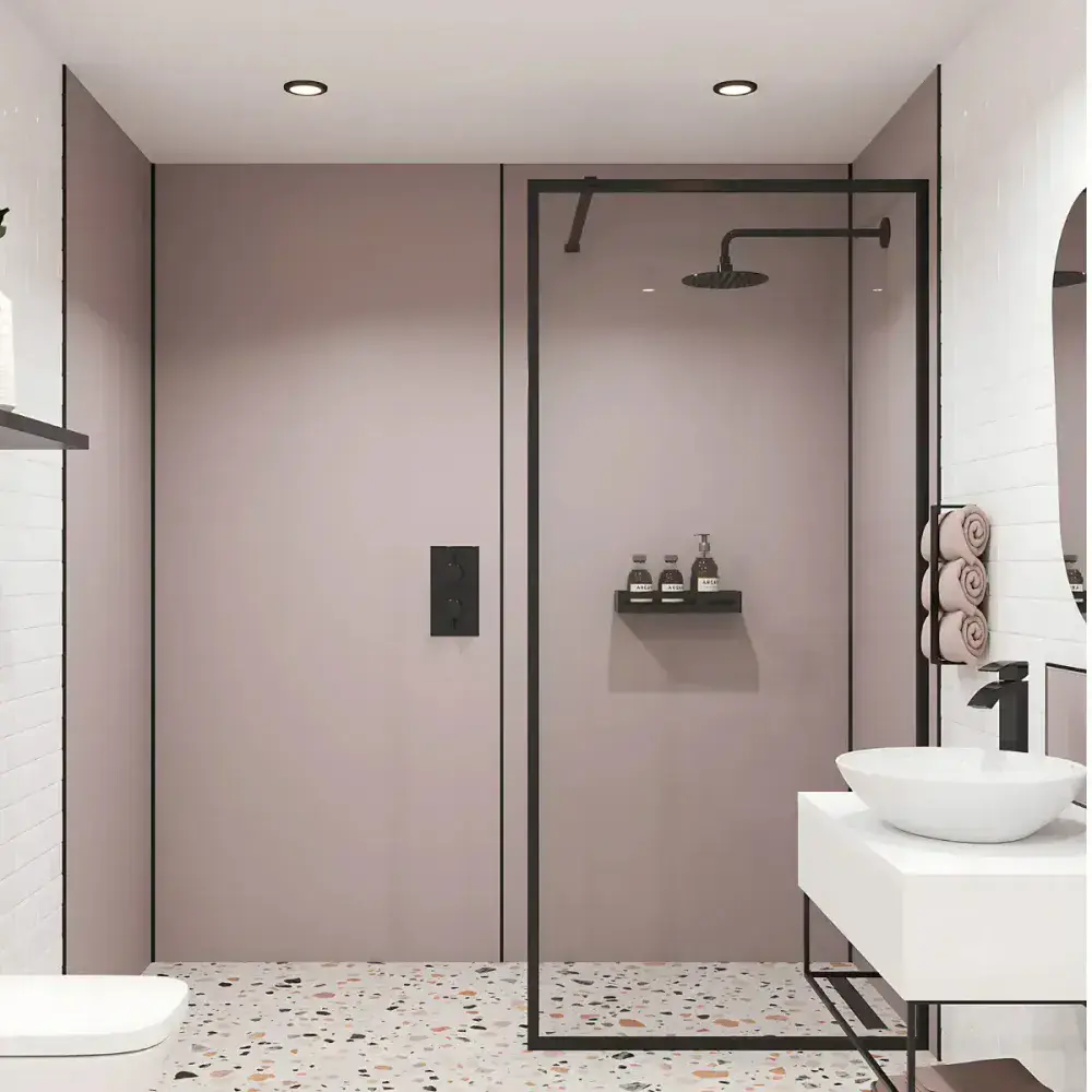 Wetwall Alloy Shower Panels - Smoked Rose - Matt
