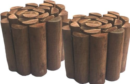 Garden Log Border Edging Roll Brown 1 8 Metres Length x 22cm Height ...