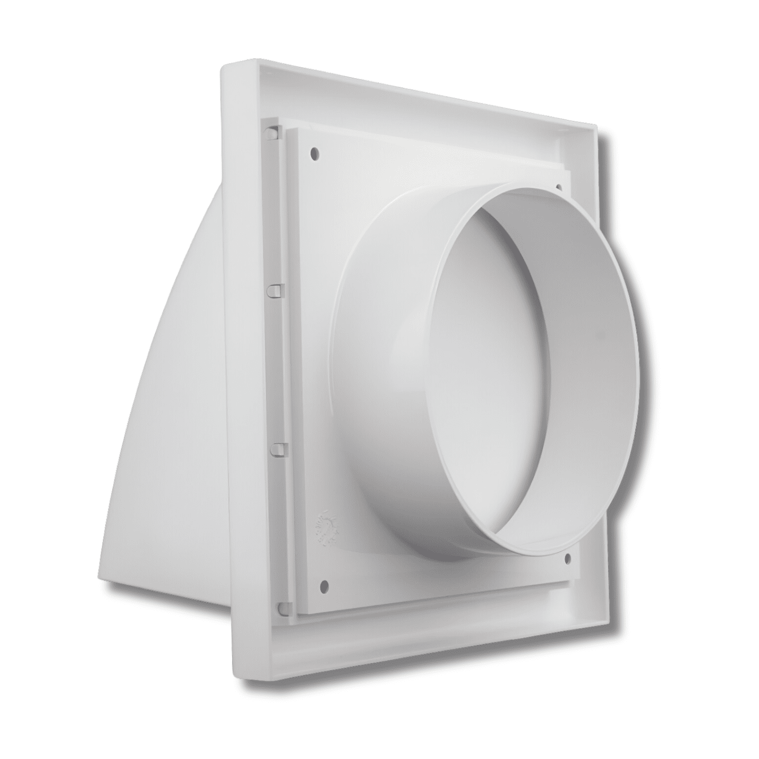 150MM / 6 Inch White Hooded Cowl Ventilation Grill Cover with Backdraft Shutter - Premium Quality