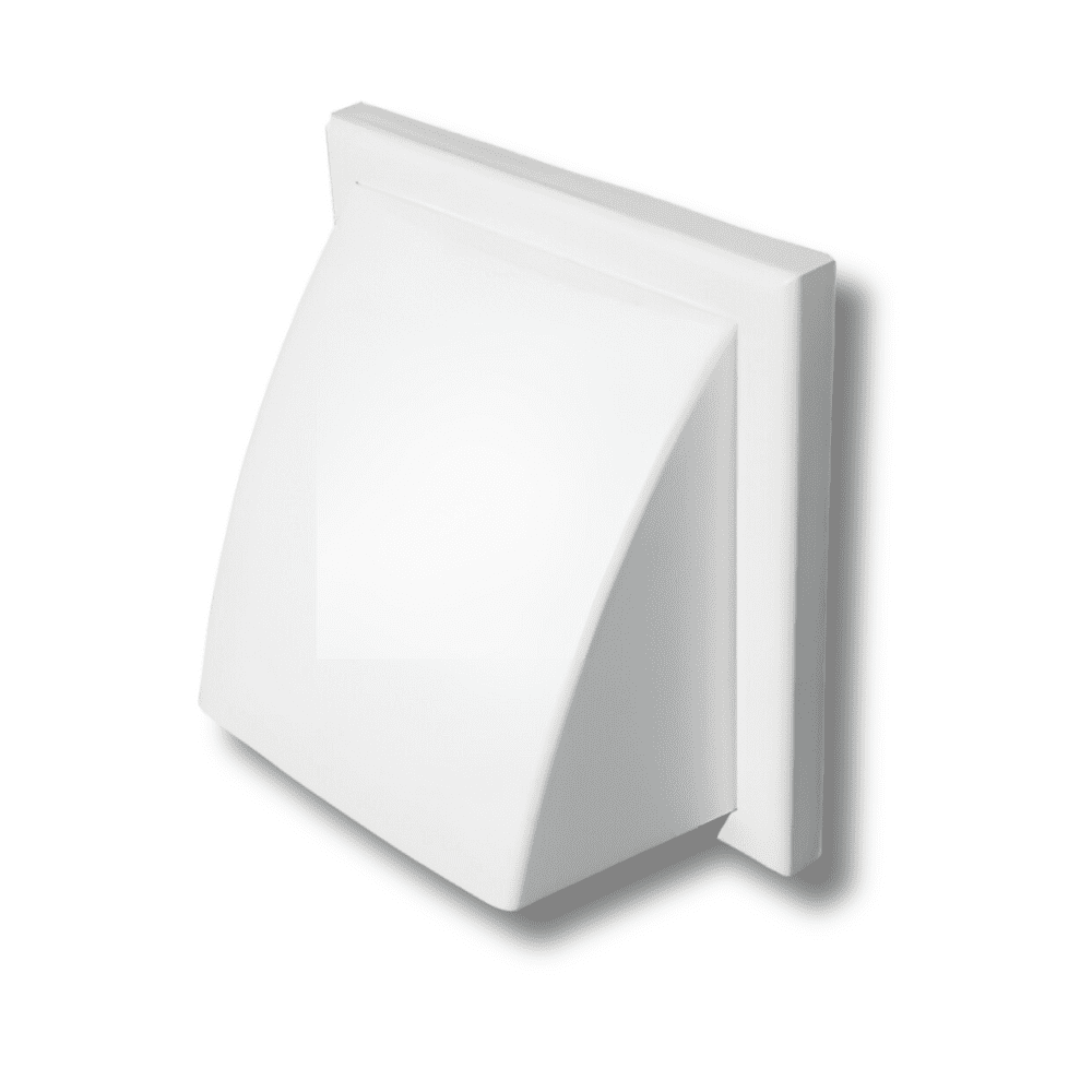 150MM / 6 Inch White Hooded Cowl Ventilation Grill Cover with Backdraft ...