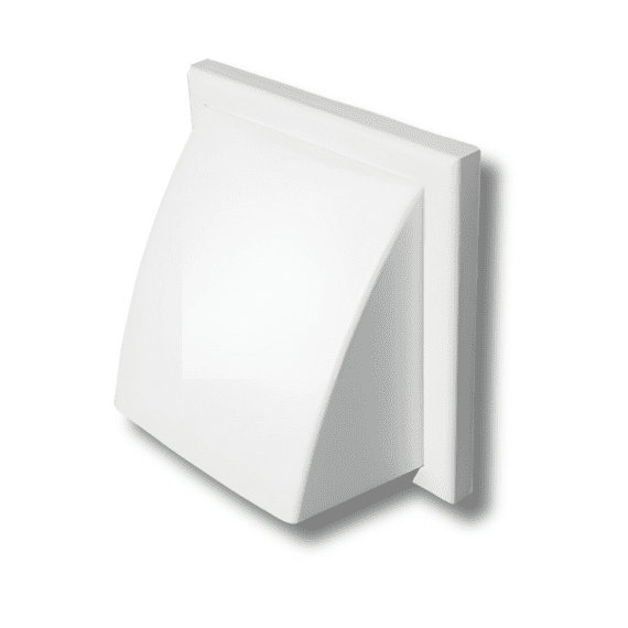 150MM / 6 Inch White Hooded Cowl Ventilation Grill Cover with Backdraft ...