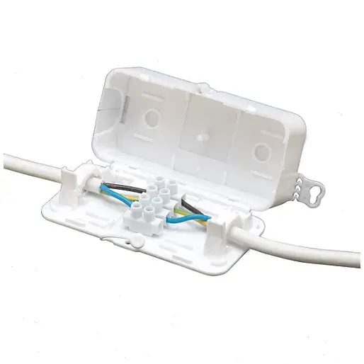 24A IN-LINE JUNCTION BOX 50 X 102 X 28 5MM WHITE