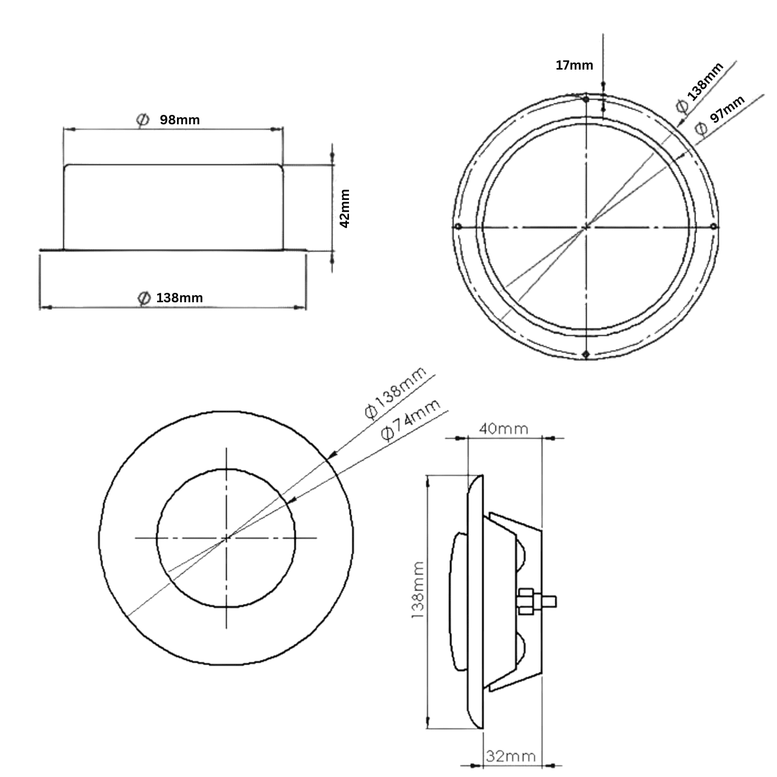 Air Vent Ceiling Outlet Inlet Diffuser 4" 5" 6
