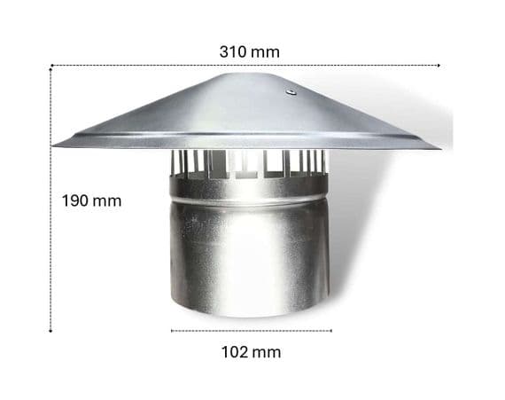 Chimney Roof Cowl 100mm 4"