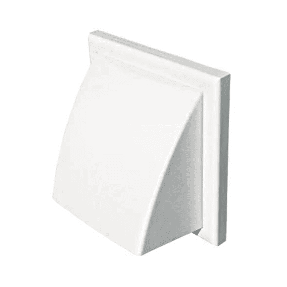 Cowl Outlet Grille Wall Vent 100mm/4" Round Rear Spigot and Wind Baffle ...