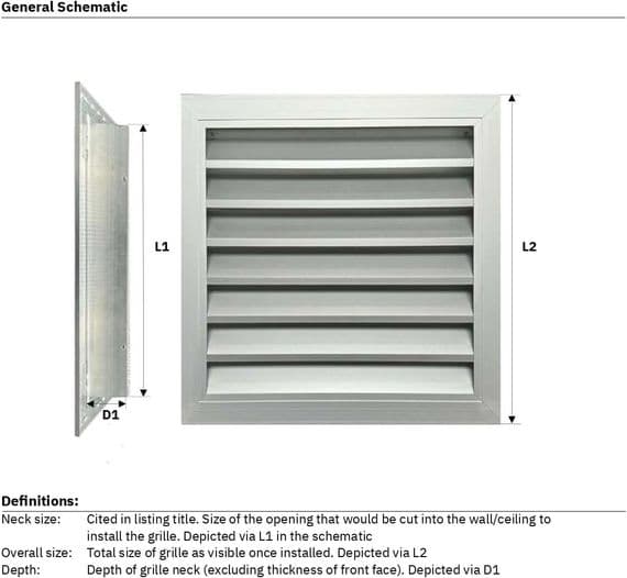 CRW Fixed Louvre Grilles Aluminum with Screen - Anodized