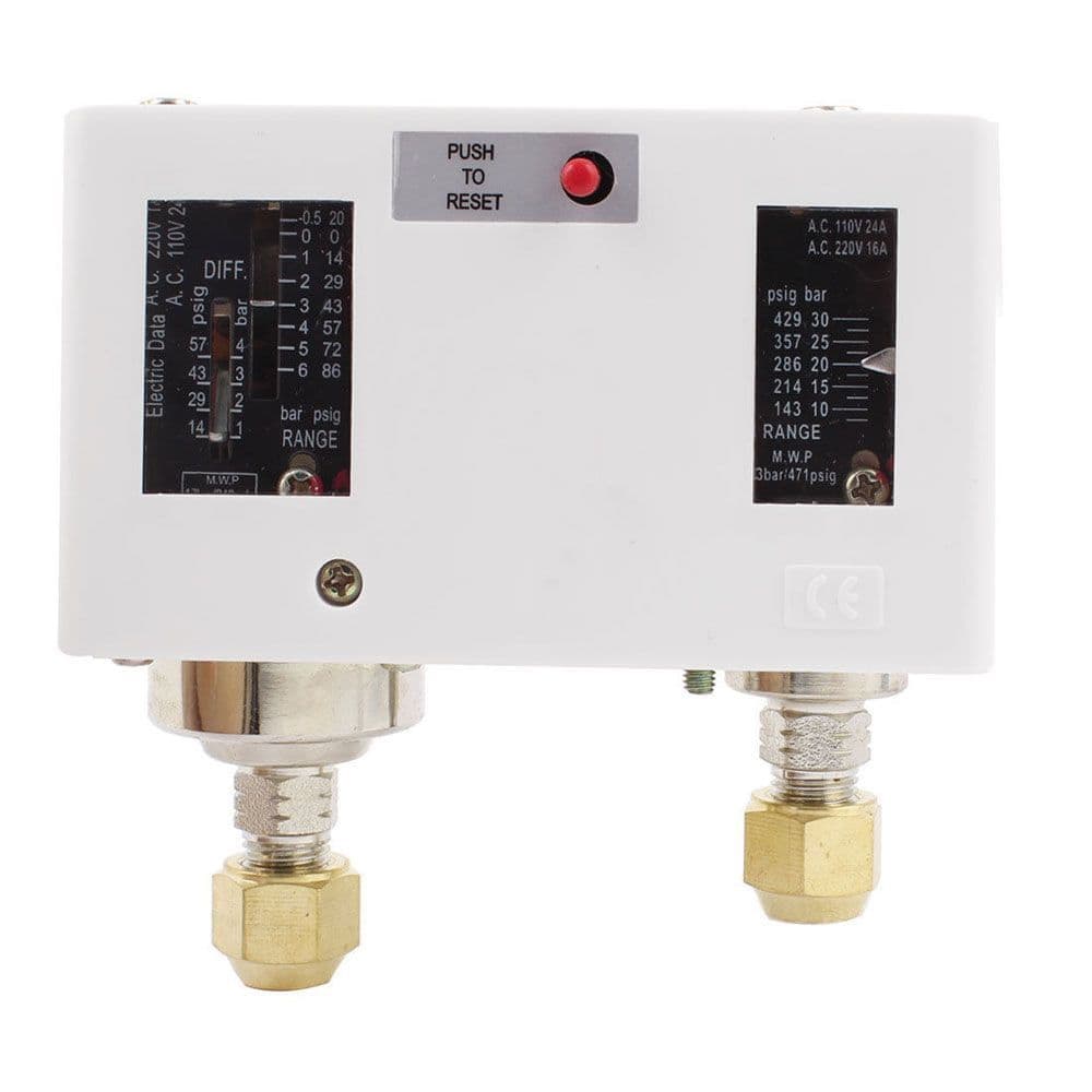 Dual Pressure Control Switch Refrigeration LP Auto HP Manual Reset