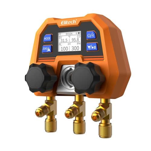 Elitech DMG-4B Digital Manifold Gauge Set with App Control for HVAC Systems