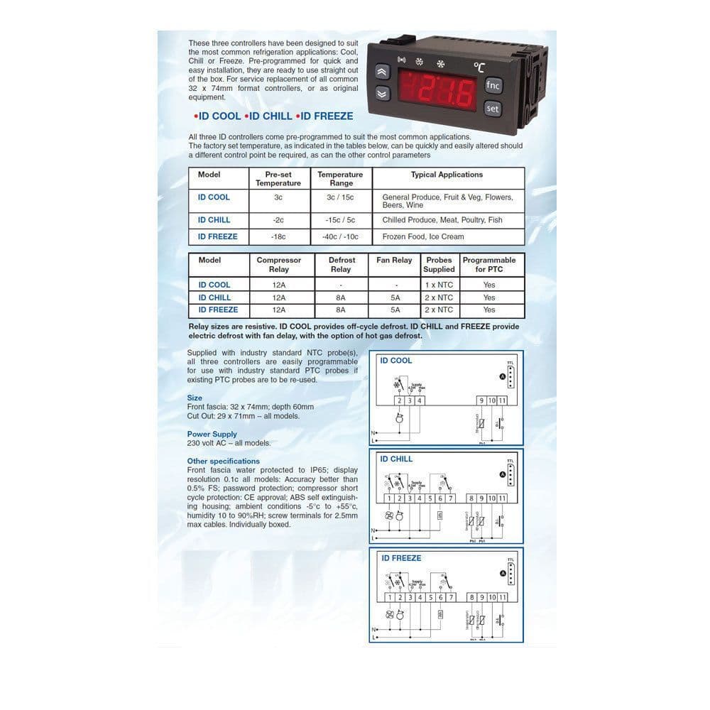 ELIWELL ID COOL UNIVERSAL DIGITAL CONTROL REFRIGERATION CONTROLLER ...