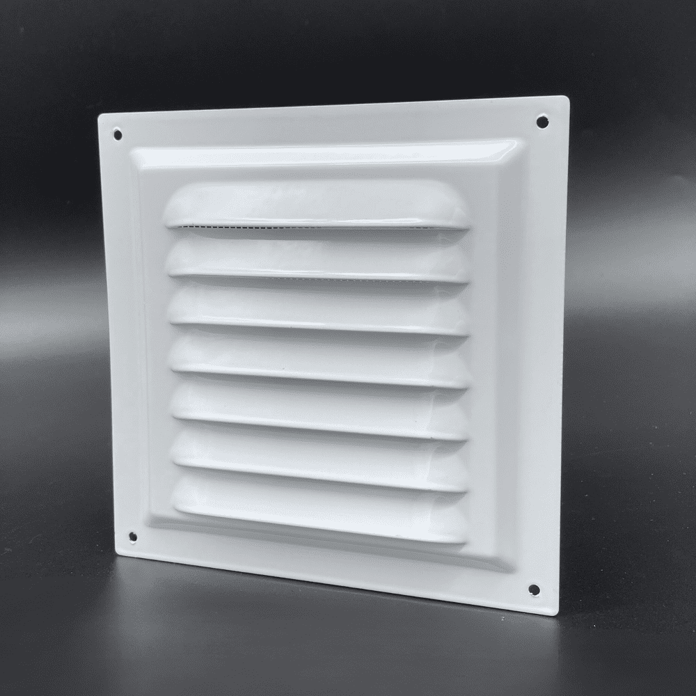 AirTech-UK Flat White Metal Fixed Grille 150x150mm with FlyScreen ...