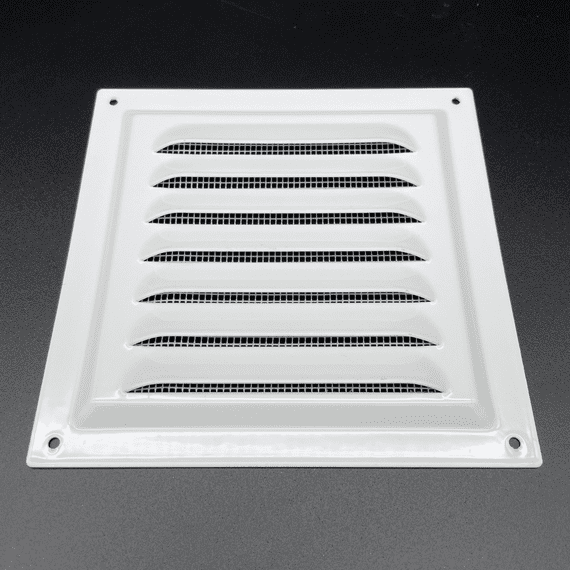 AirTech-UK Flat White Metal Fixed Grille 150x150mm with FlyScreen ...