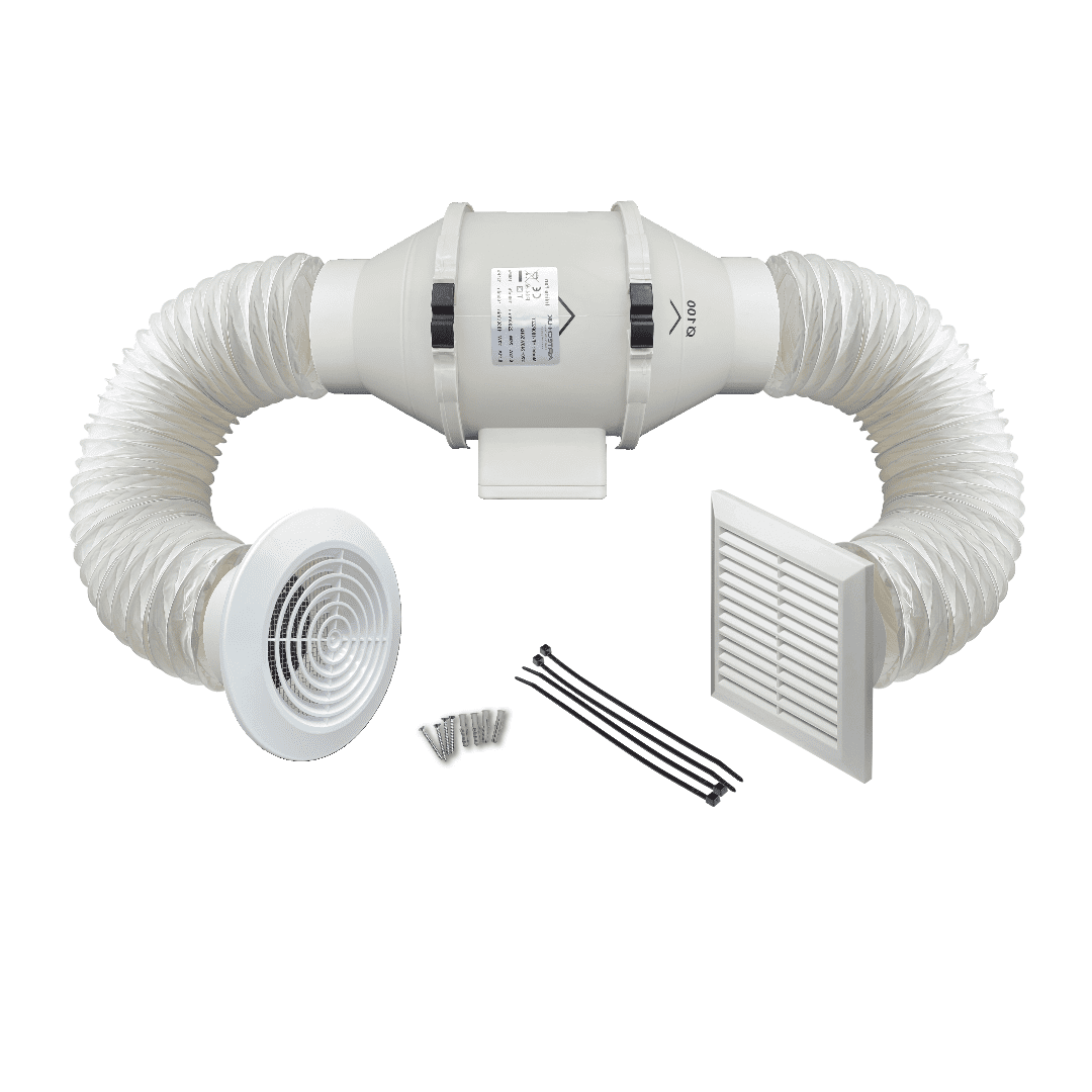 FlowMax Elite 100mm Bathroom Shower Extractor Fan Kit Complete ...