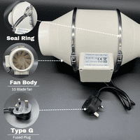FlowMax Turbo Inline Extractor Fan 100mm / 4 inches - Single Speed ...