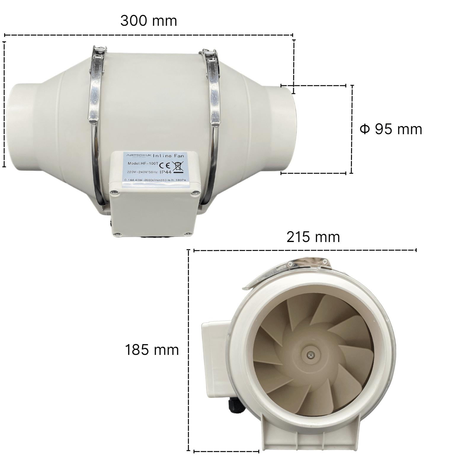 FlowMax Turbo Inline Extractor Fan 100mm / 4 inches - Single Speed ...
