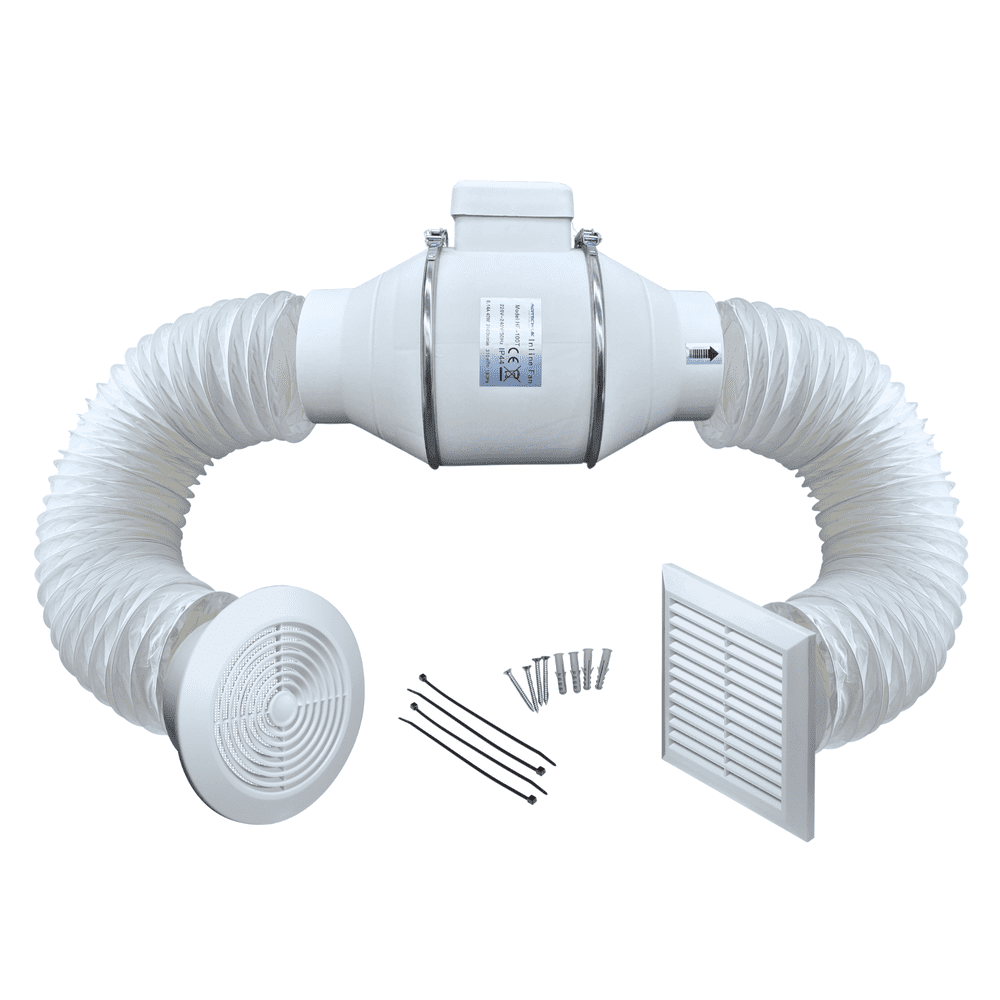 FlowMax Turbo Single-Speed Bathroom Extractor Fan Kit Powerful & Quiet ...