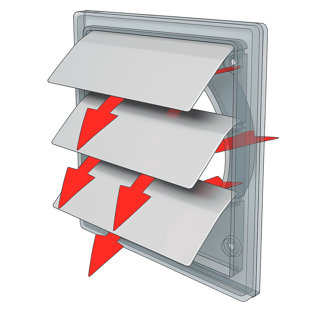 Gravity Grille Grey Vent for Extractor Plate Fans 200mm to 400mm ...