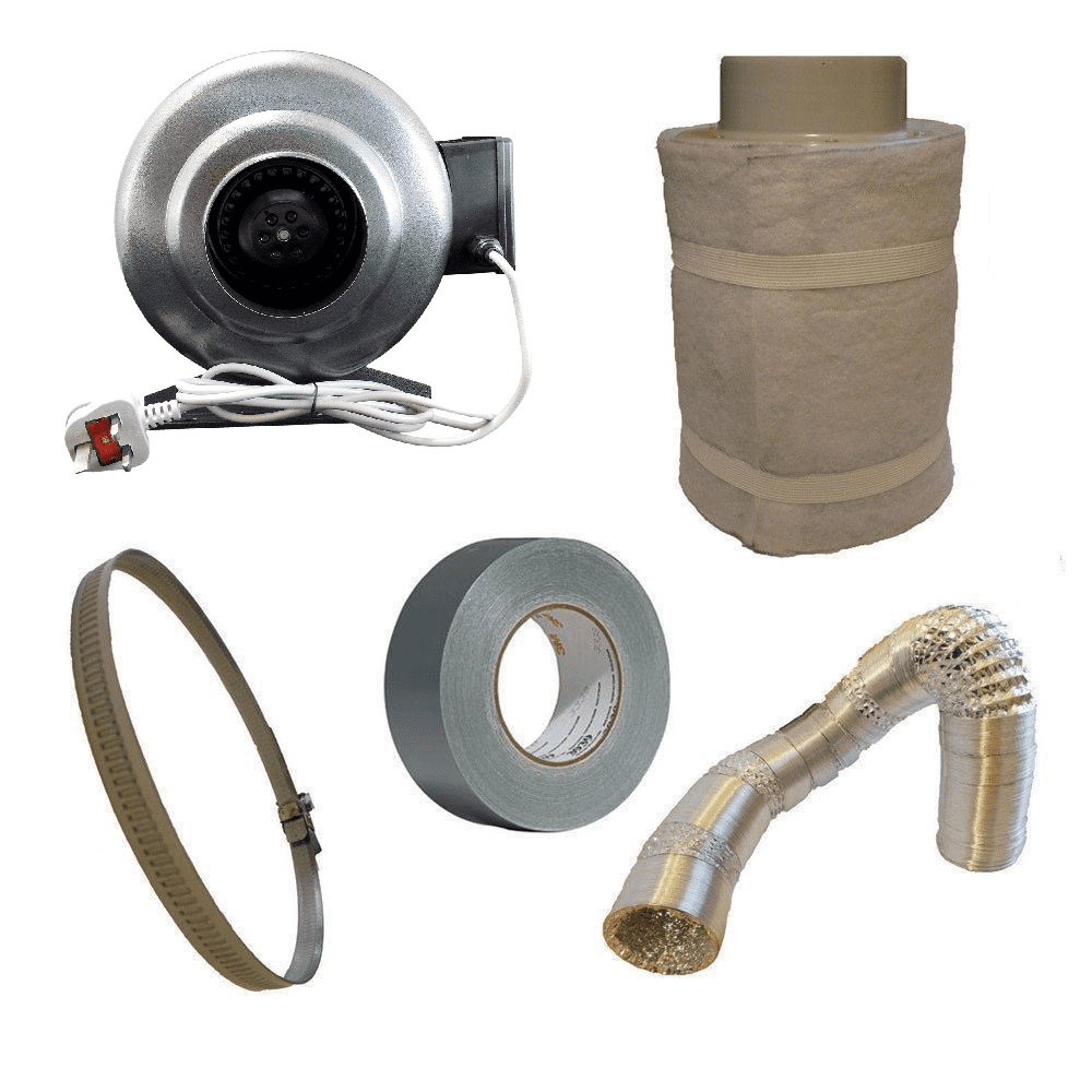 Hydroponic Ventilation Kit with Inline Duct Single Speed Fan ...
