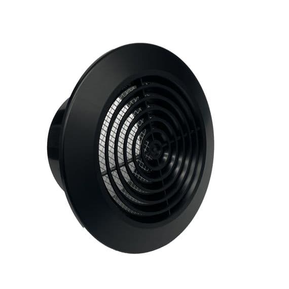 Ventilation Grille Round Black 4 100mm Duct Extractor Fan Bathroom