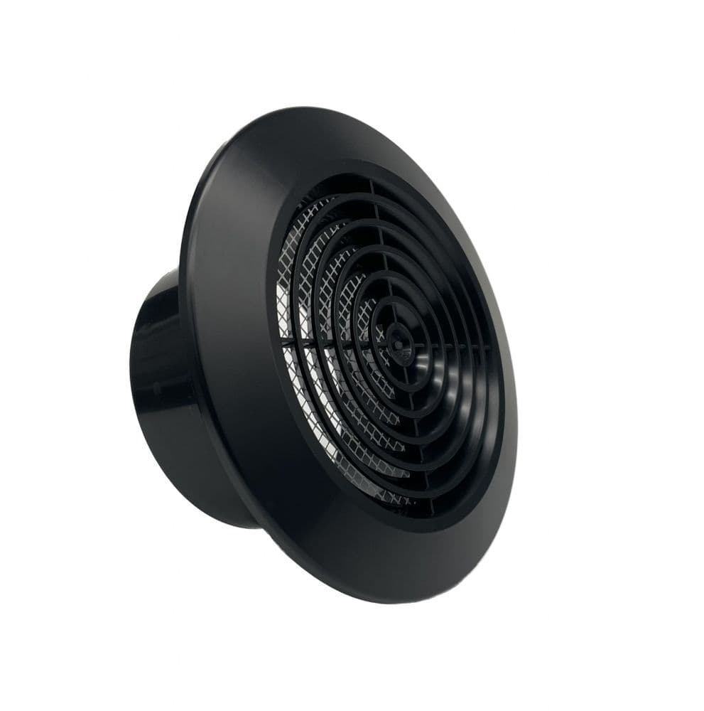 Ventilation Grille Round Black 4" 100mm Duct Extractor fan Bathroom