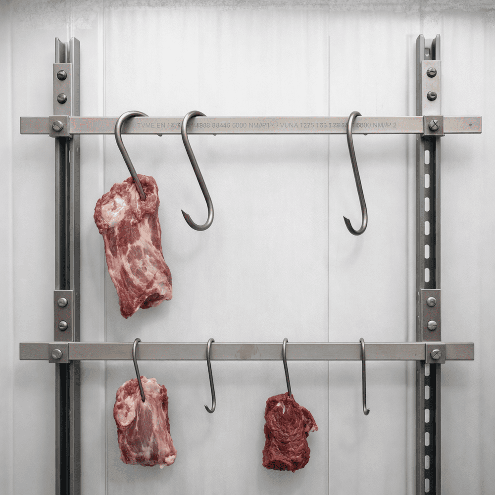 Wall Mounted Meat Hanging Rail System Butcher Rail Kit with Static ...