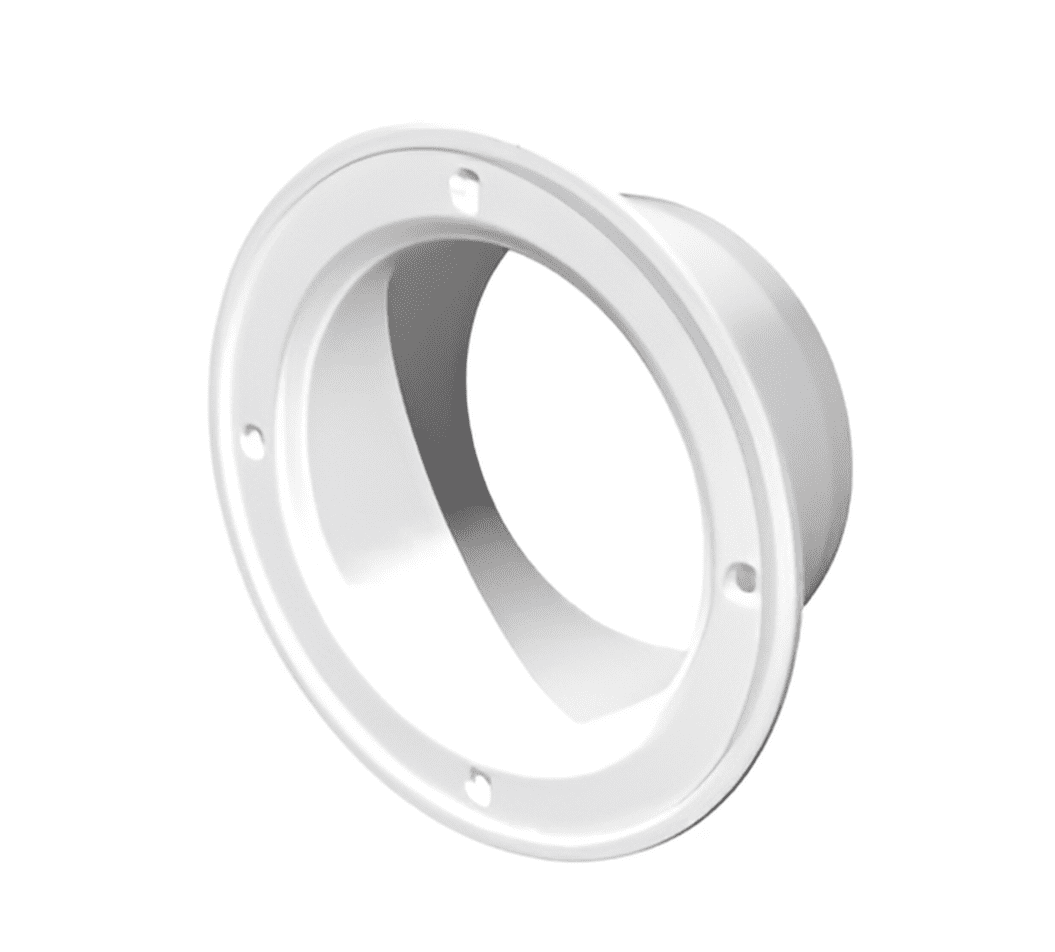 White Plastic Flange 4"/100mm - Versatile Wall or Ceiling Mounted ...