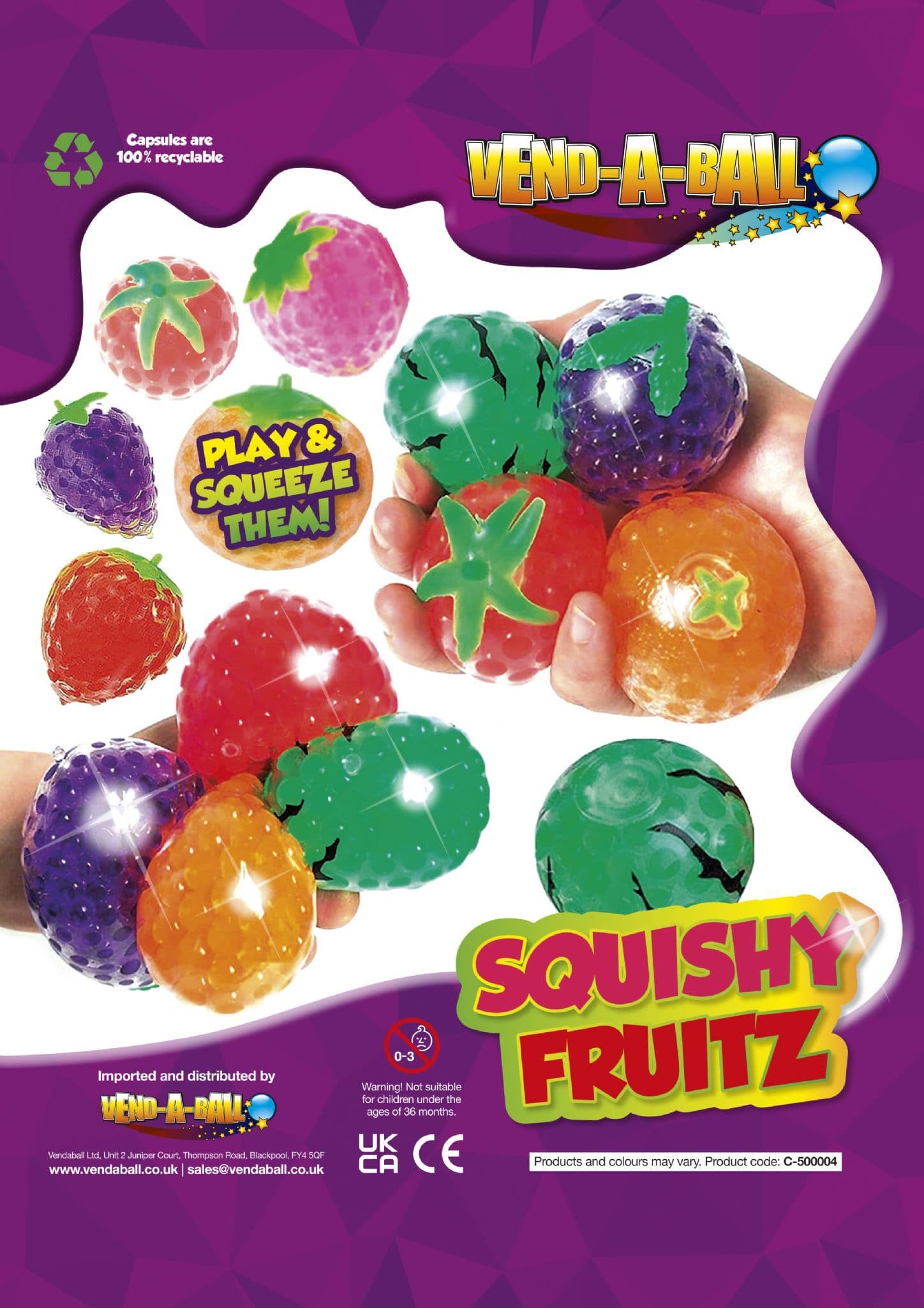50mm Vending Capsules - Squishy Fruitz x 100
