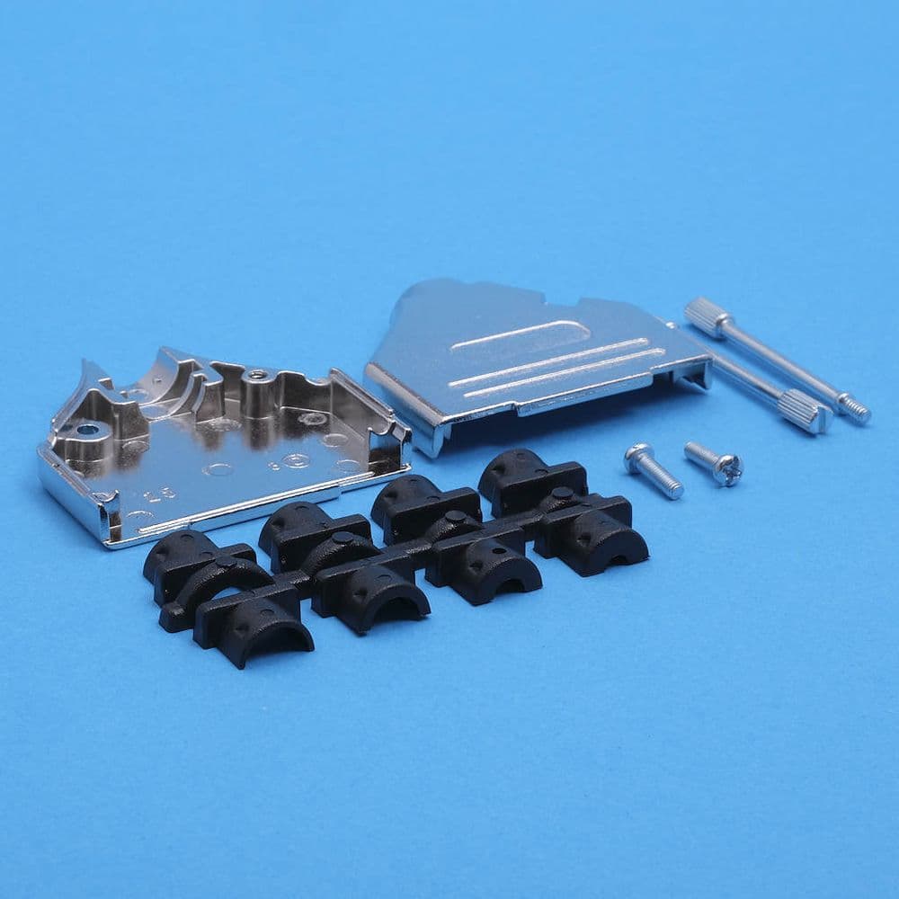25 way D type connector metal cover Silver D25MC