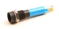5mm LED indicator Recessed Black Chrome Blue 12 Volt LED5BB