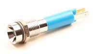 5mm LED indicator Recessed bright Chrome Blue 12 Volt LED5BC