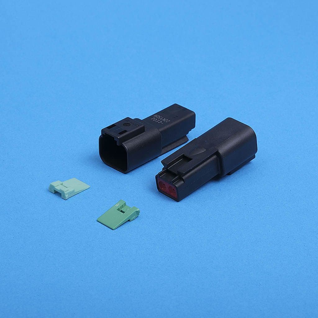 DT 2 way receptacle Black Including wedgelock DT04-2P